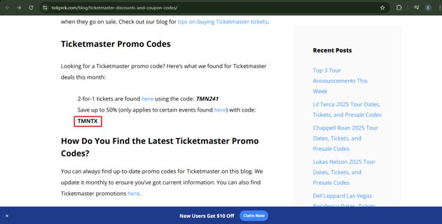 TickPick Promo Codes (1 Verified) - 50% Off w/Code Aug 2025