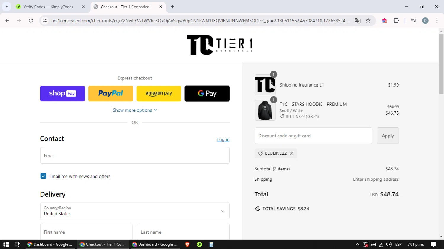 Tier 1 Concealed Discount Code