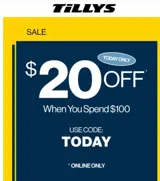 Tillys Promo Codes - 60% Off (+2 Codes) May 2026