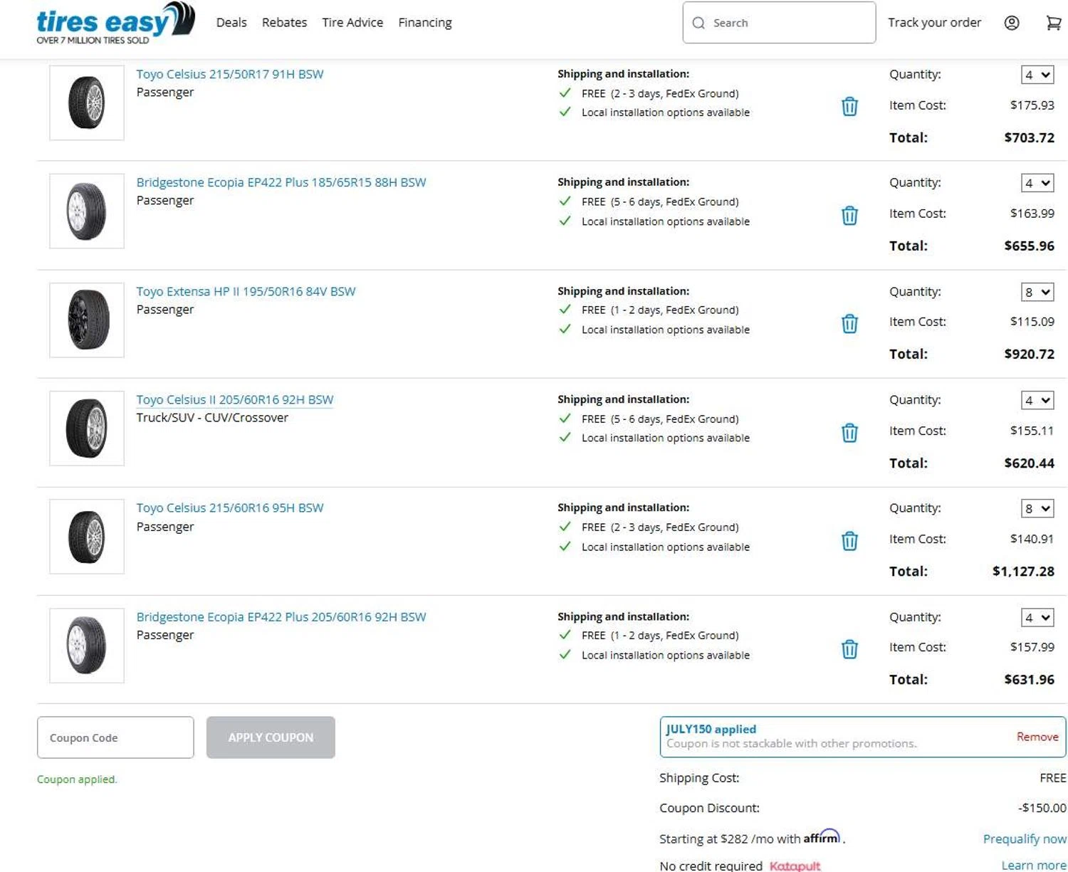 Tires Easy Promo Codes (7 Verified) - $25 Off Jul 2025