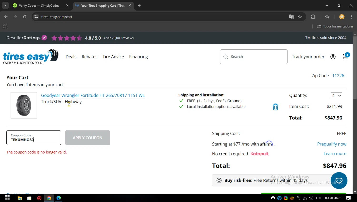 Tires Easy Coupons & Black Friday 2024 Deals - $150 Off