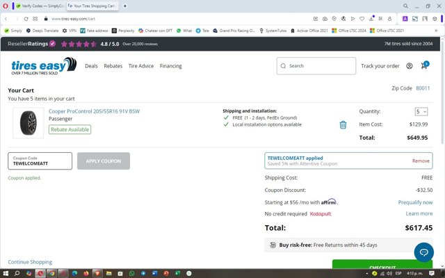 Tires Easy Coupon Codes (6 Verified) - 5% Off Feb 2025