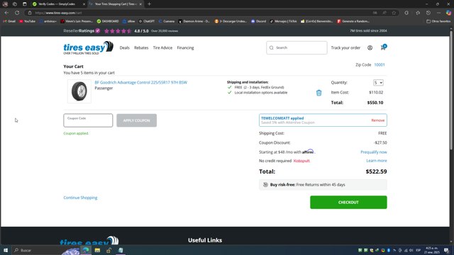Tires Easy Coupon Codes (6 Verified) - 5% Off Feb 2025