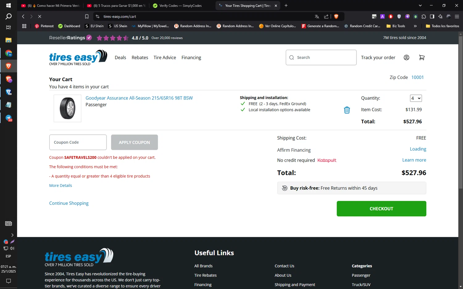 Tires easy coupon store