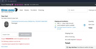 Tires Easy Coupon Codes (2 Verified) - $150 Off Apr 2025