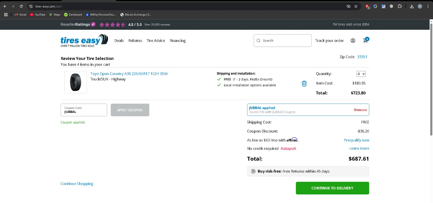 Tires Easy Promo Codes (6 Verified) - $25 Off Aug 2025
