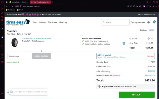 Tires Easy Promo Codes (6 Verified) - $25 Off Jul 2025