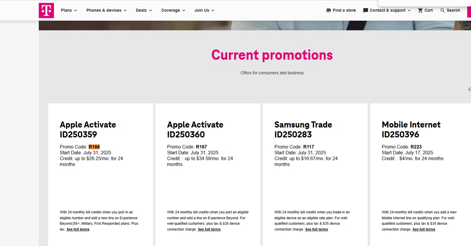 T-Mobile Discount Codes - w/Code (4 Verified) Aug 2025