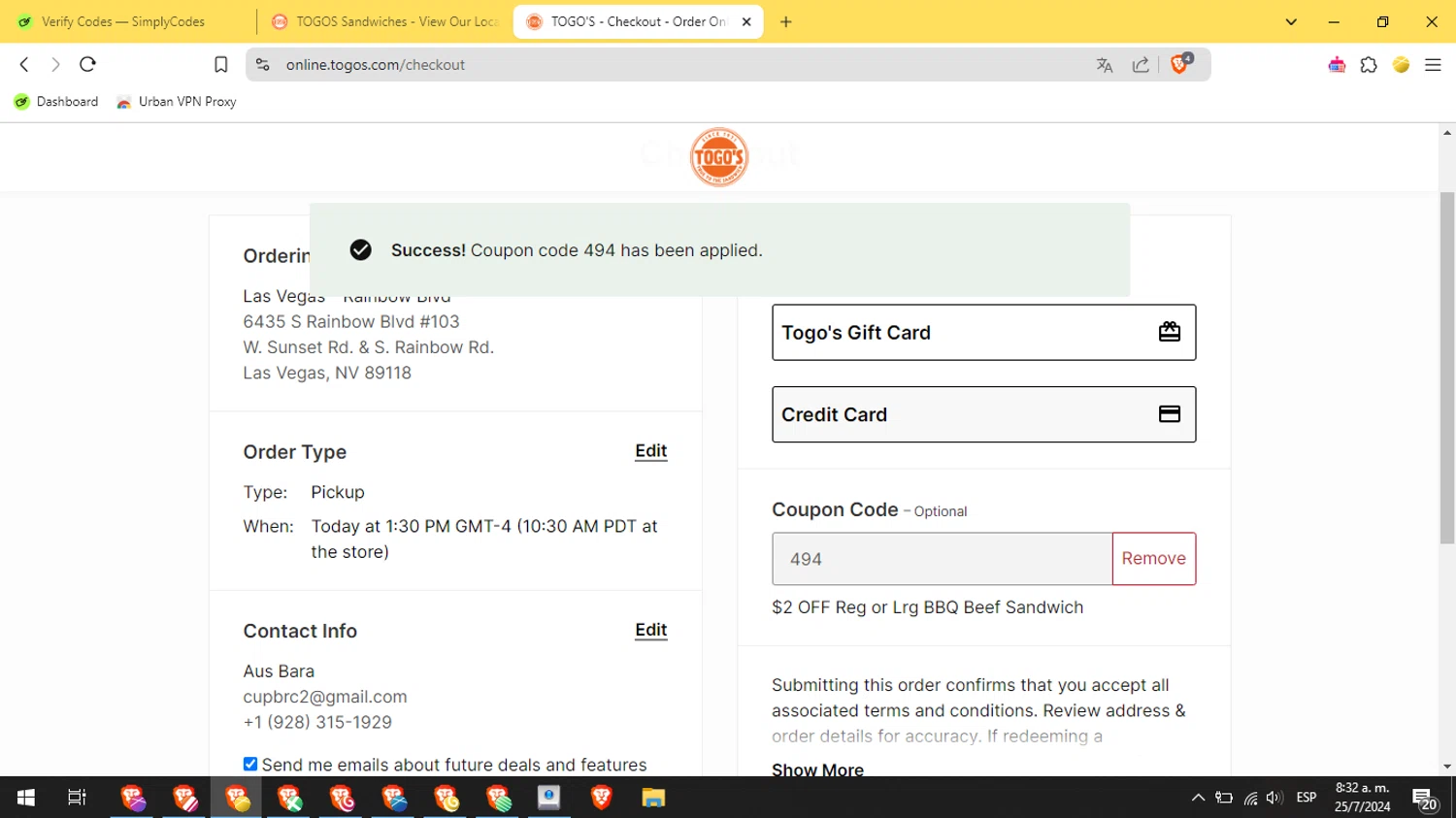 Togo's Coupons - $2 Off | December 2024