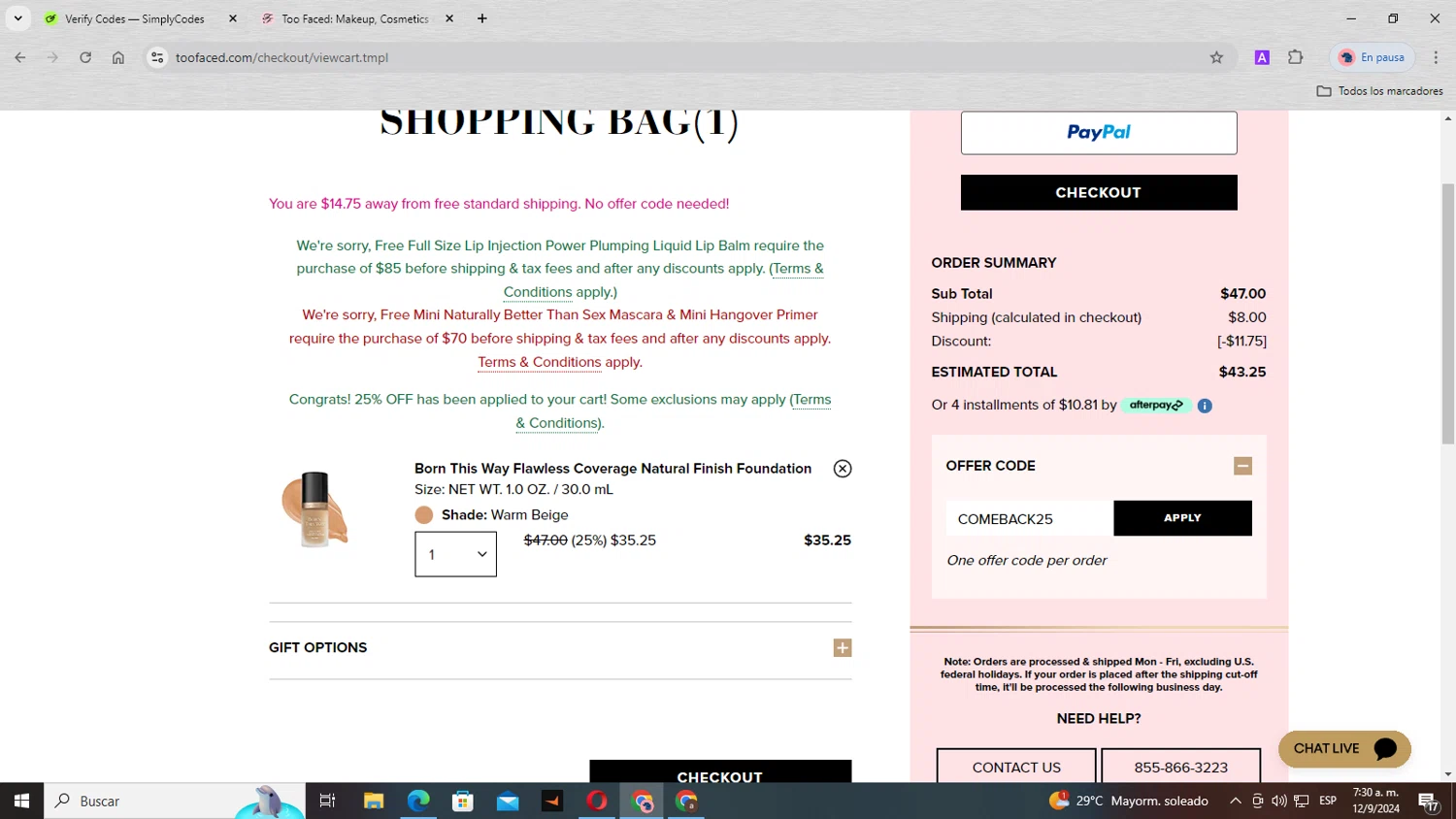 Too Faced Cosmetics Coupon Codes - 15% Off | October 2024