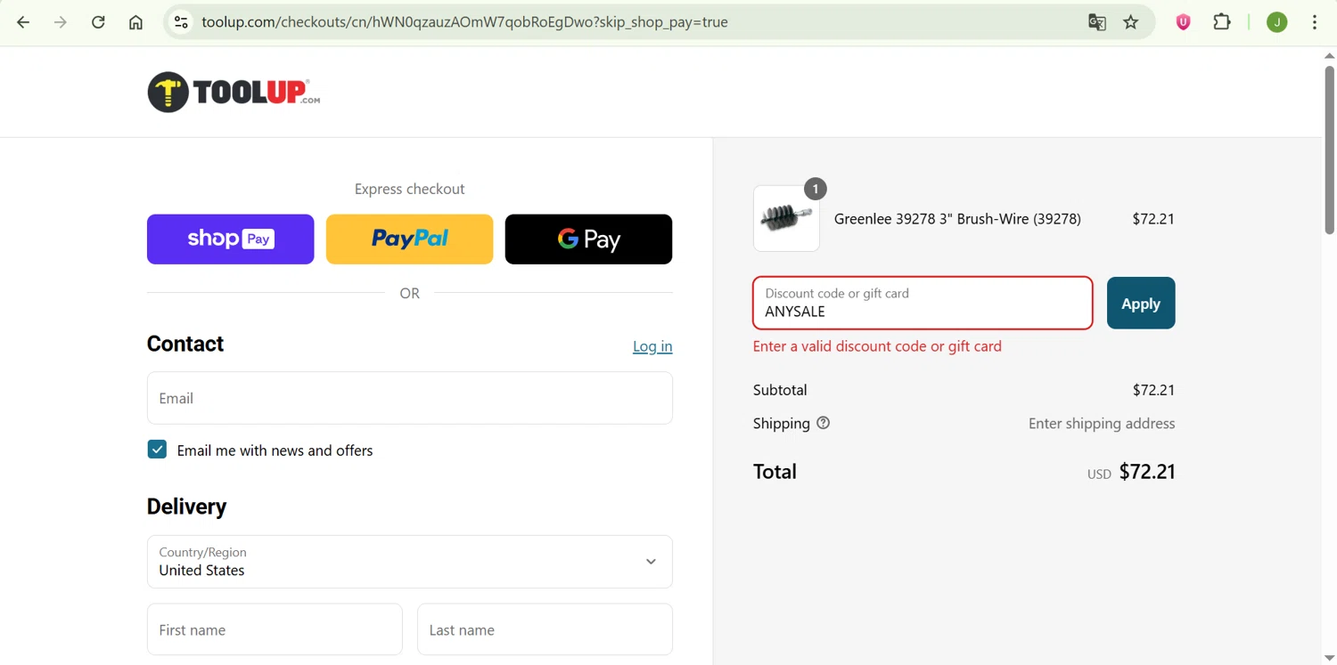 Toolup.com Promo Codes (3 Verified) - 20% Off Nov 2025