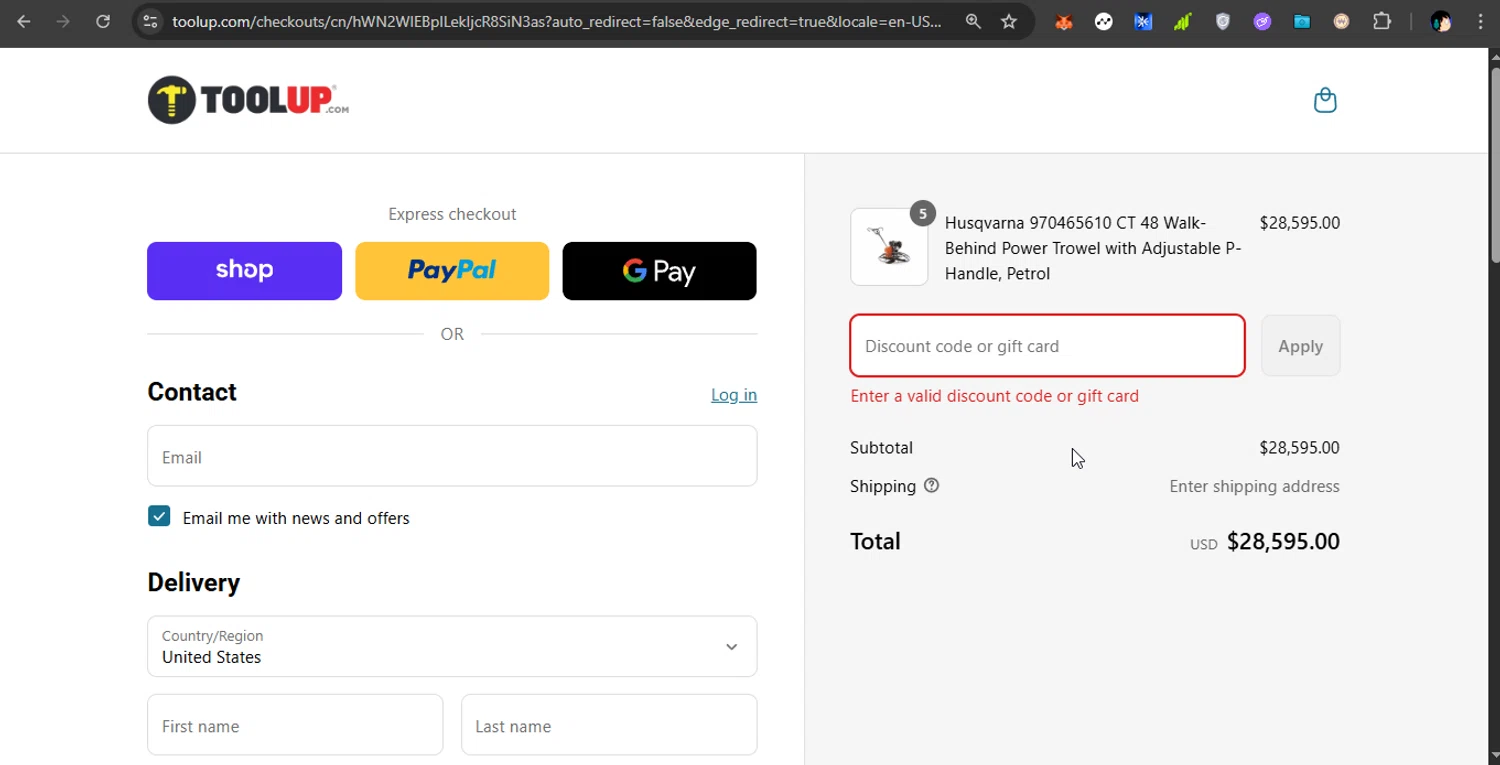 Toolup.com Promo Codes (2 Verified) - $20 Off Oct 2025