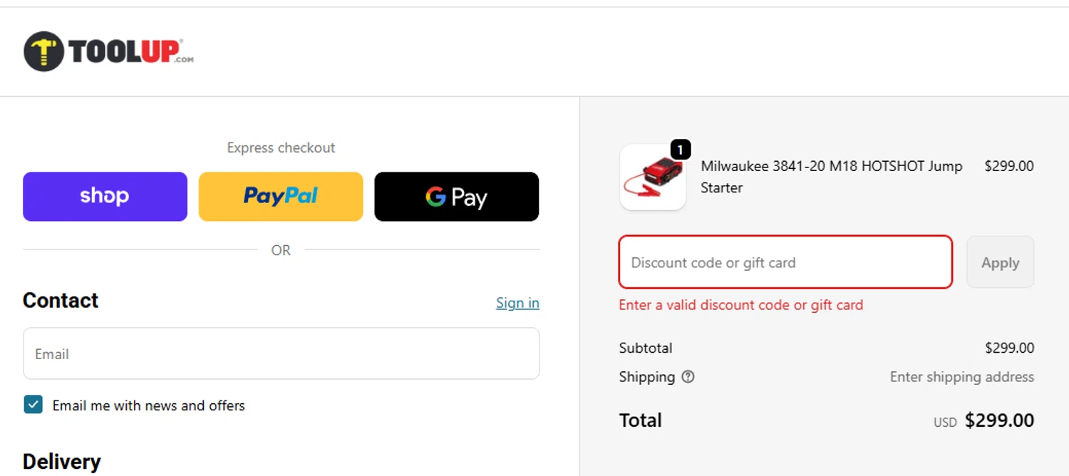 Toolup.com Promo Codes (3 Verified) - 20% Off Nov 2025