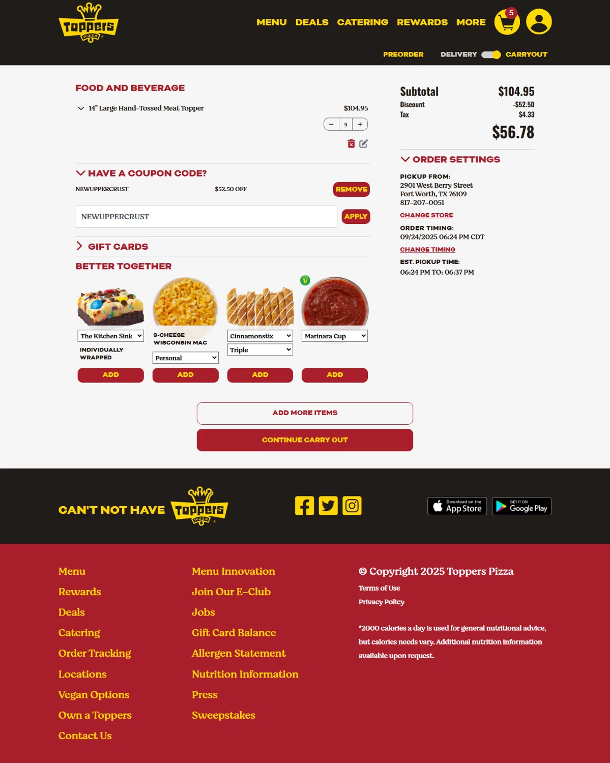 Toppers Promo Codes - 50% Off Sitewide Coupons Dec 2025