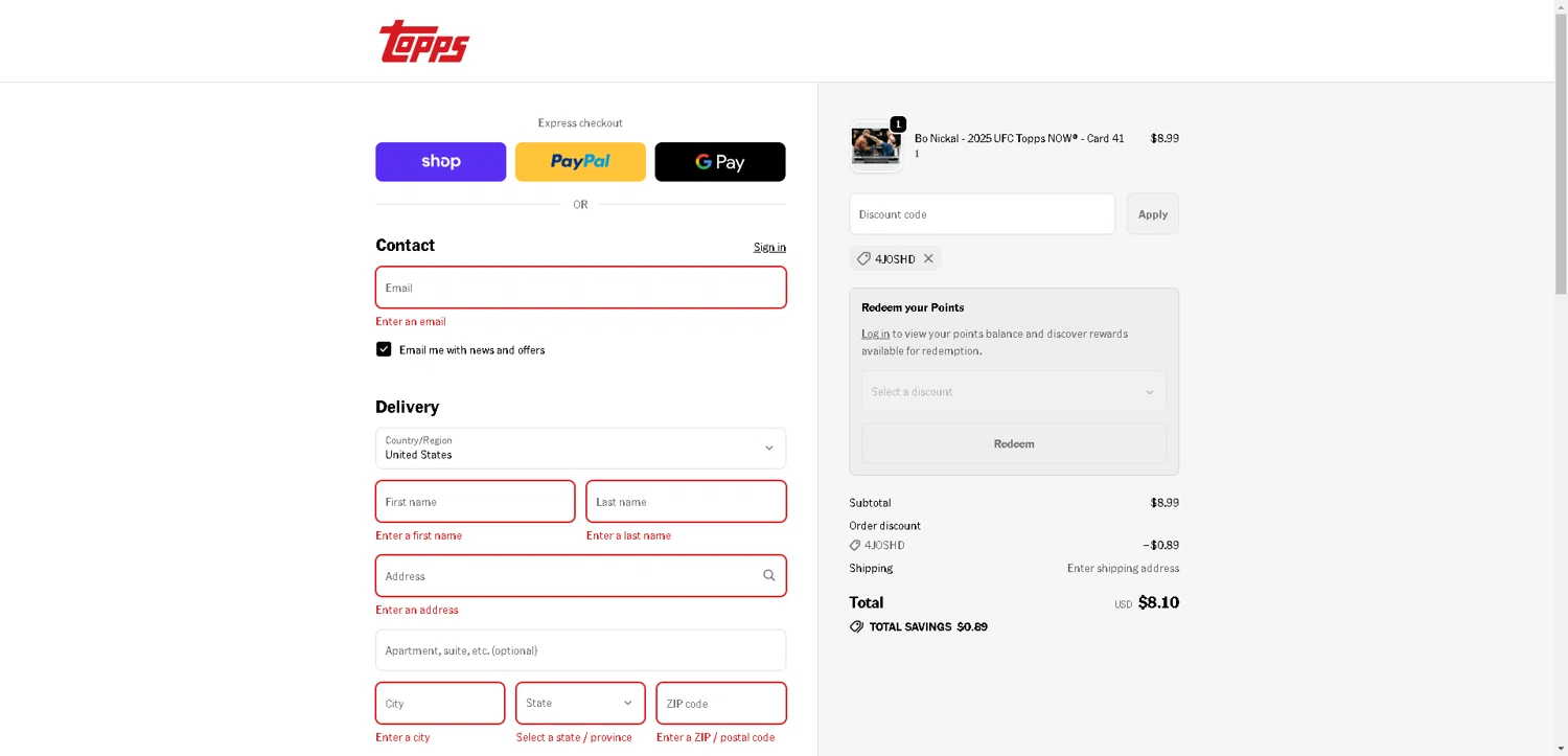 Topps Promo Codes - 10% Off (3 Verified) Dec 2025
