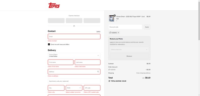 Topps Promo Codes - 10% Off Coupons Sep 2025