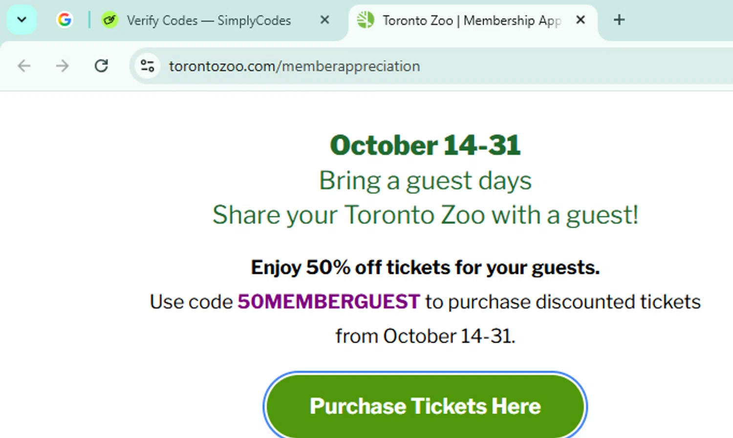 Toronto Zoo Promo Codes (4 Verified) - 50% Off Oct 2025