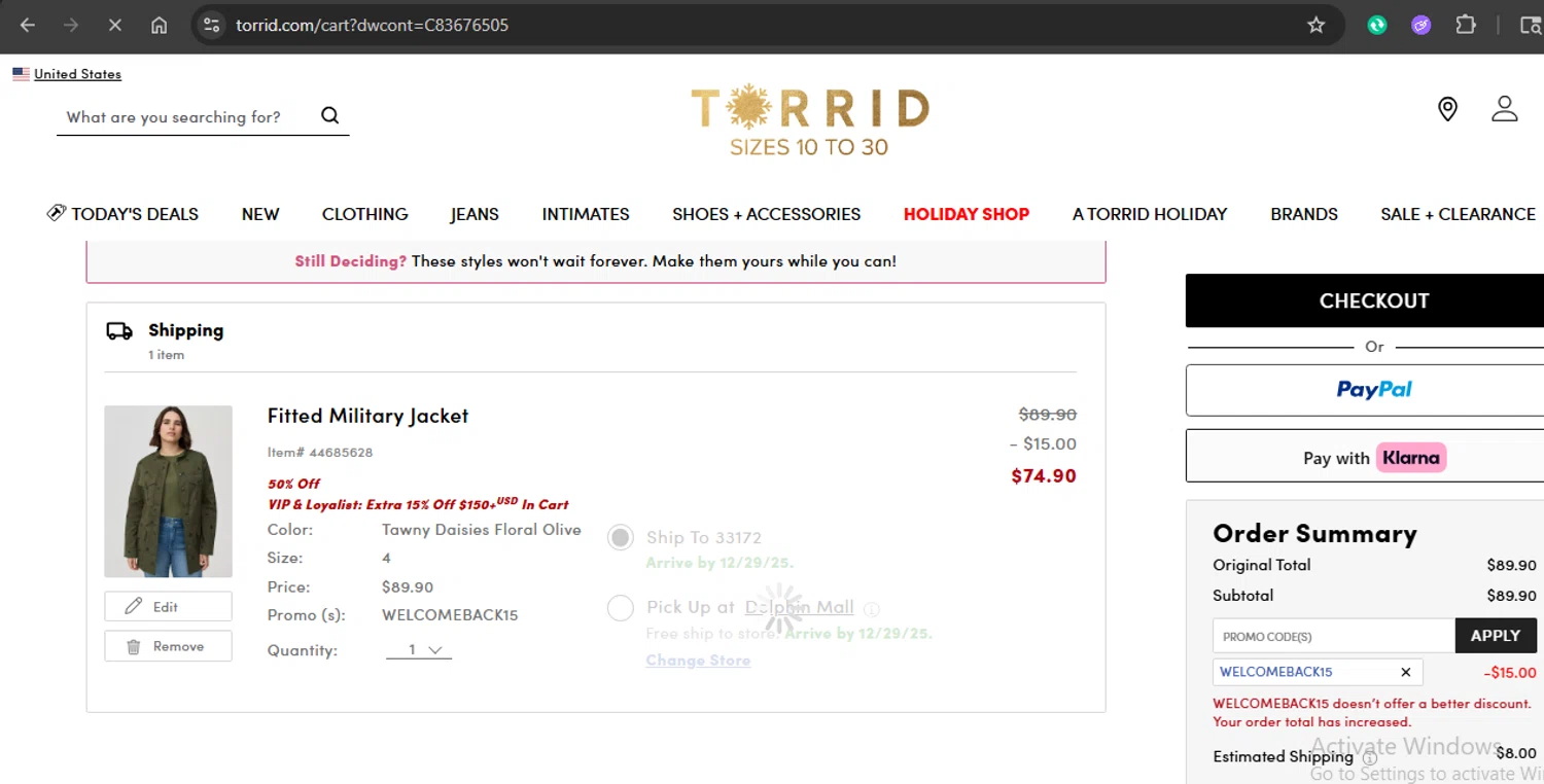 Torrid Promo Codes - $15 Off (14 Verified) Jan 2026