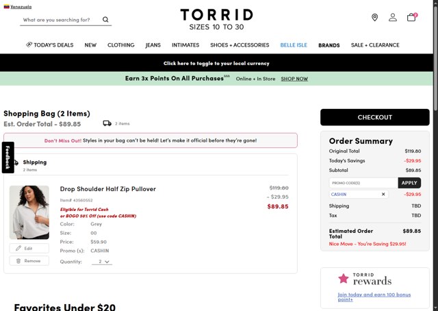 Torrid Promo Codes (9 Verified) - $30 Off Sitewide Apr 2025