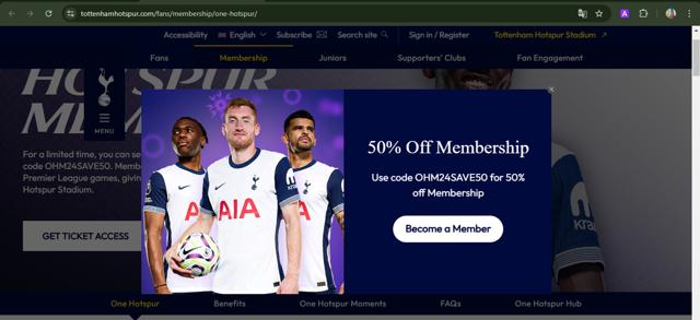 Tottenham Hotspur Promo Codes - 20% Off Coupons Oct 2025