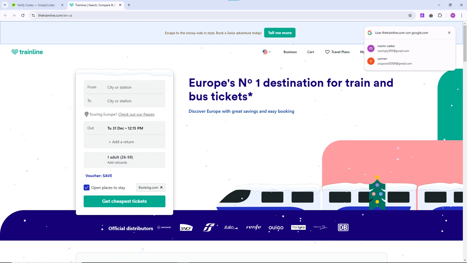 Trainline Coupons - 20% Off | January 2025