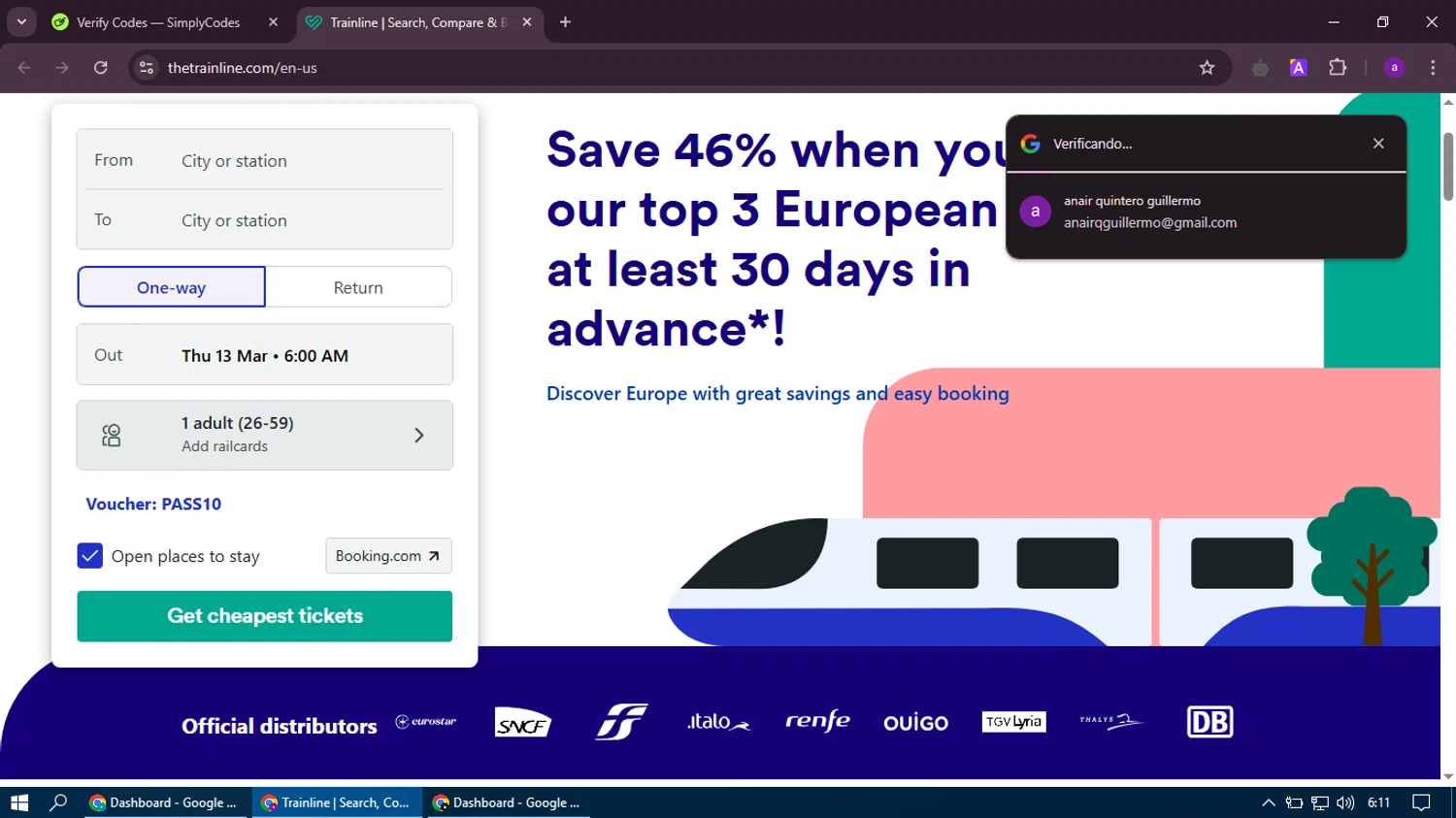 Trainline Promo Codes (6 Verified) - 10% Off w/Code Jun 2025