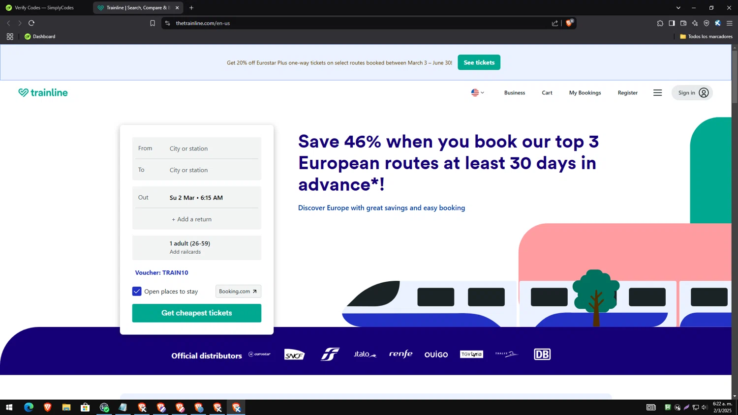Trainline Promo Codes (6 Verified) - 10% Off w/Code Jun 2025
