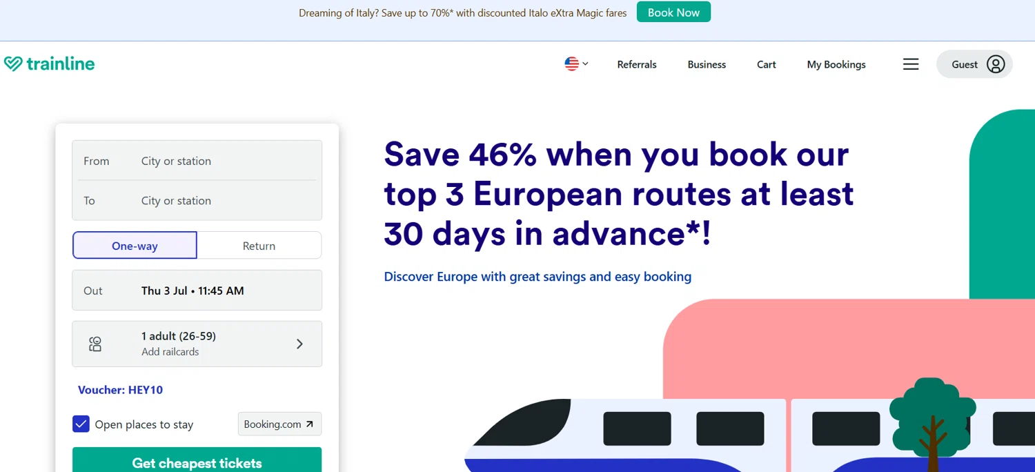 Trainline Promo Codes - 10% Off Coupons Aug 2025