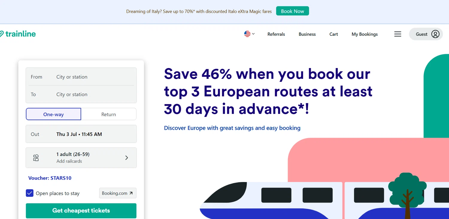 Trainline Promo Codes (5 Verified) - 10% Off w/Code Jul 2025