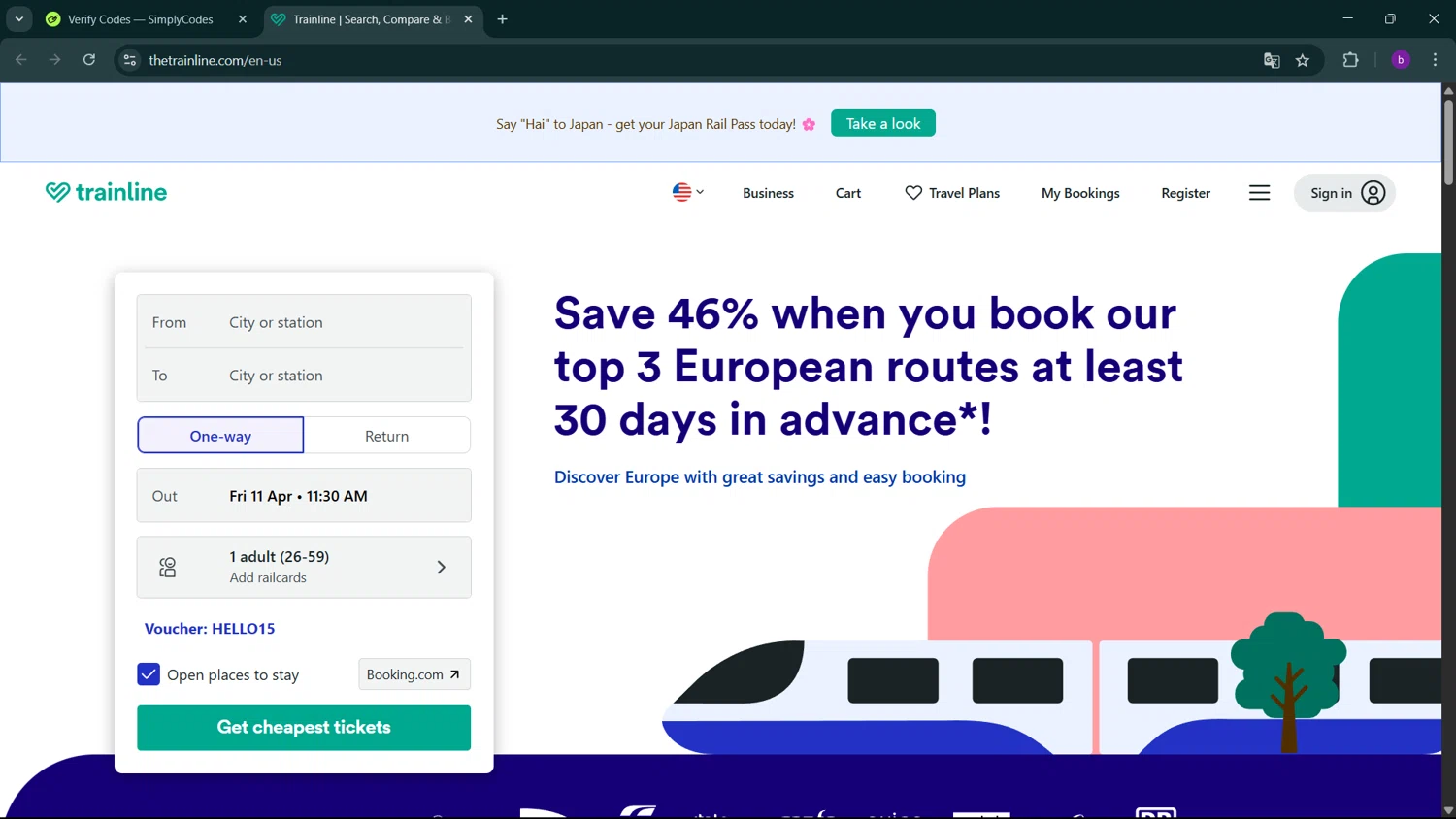 Trainline Promo Codes (3 Verified) - 10% Off w/Code Oct 2025