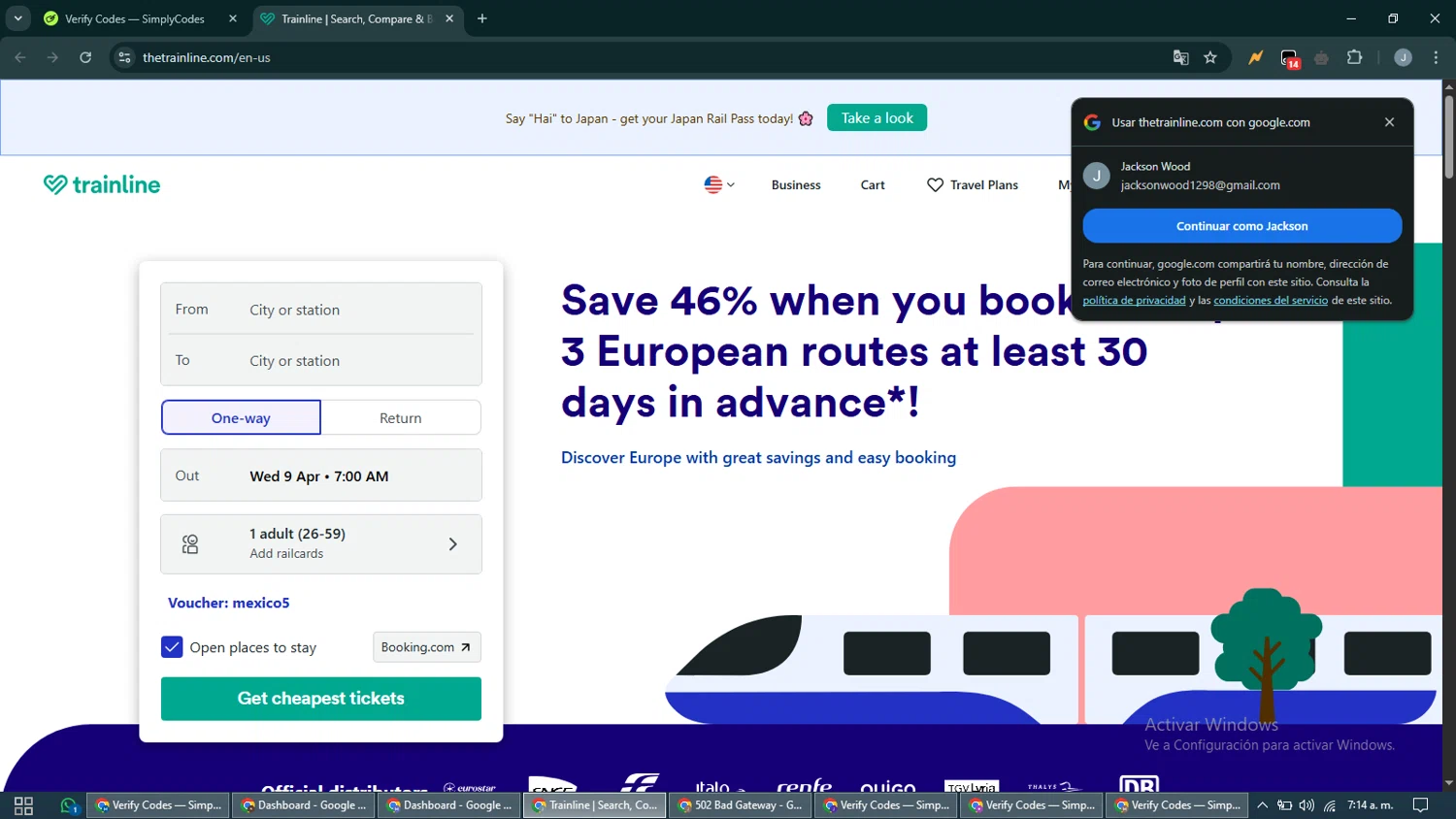 Trainline Promo Codes (3 Verified) - 10% Off w/Code Oct 2025