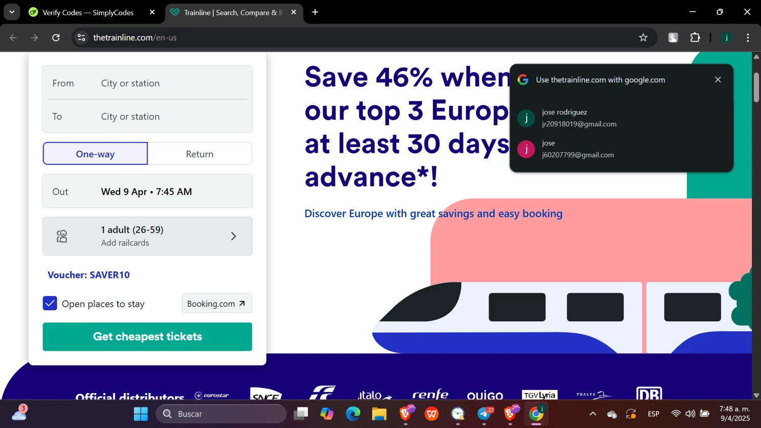 Trainline Promo Codes - 20% Off (2 Verified) Nov 2025