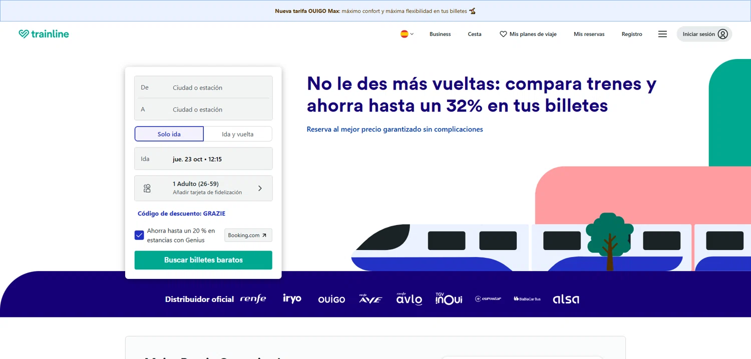 Trainline Promo Codes (3 Verified) - 10% Off w/Code Oct 2025