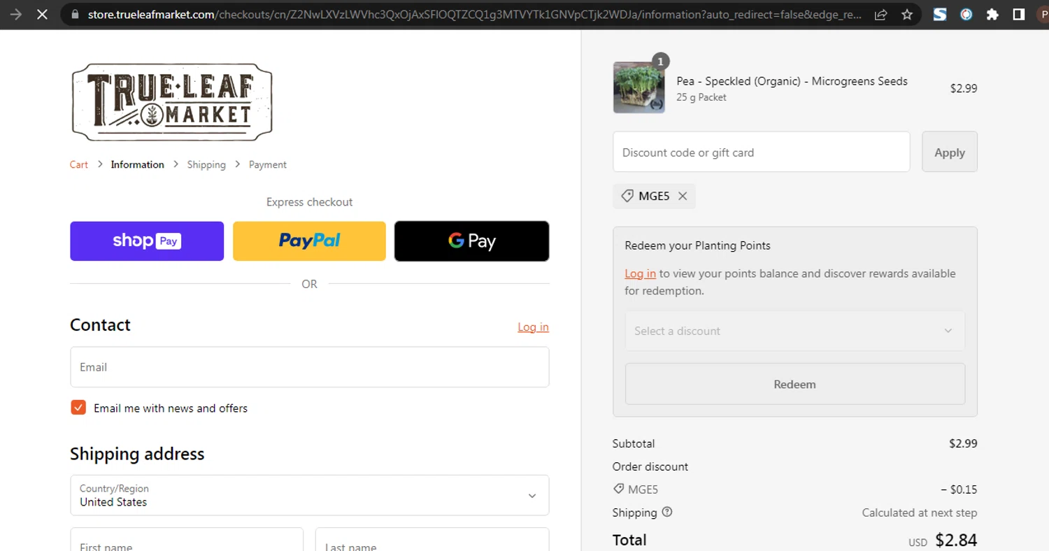 True Leaf Market Coupons - 10% Off | November 2024