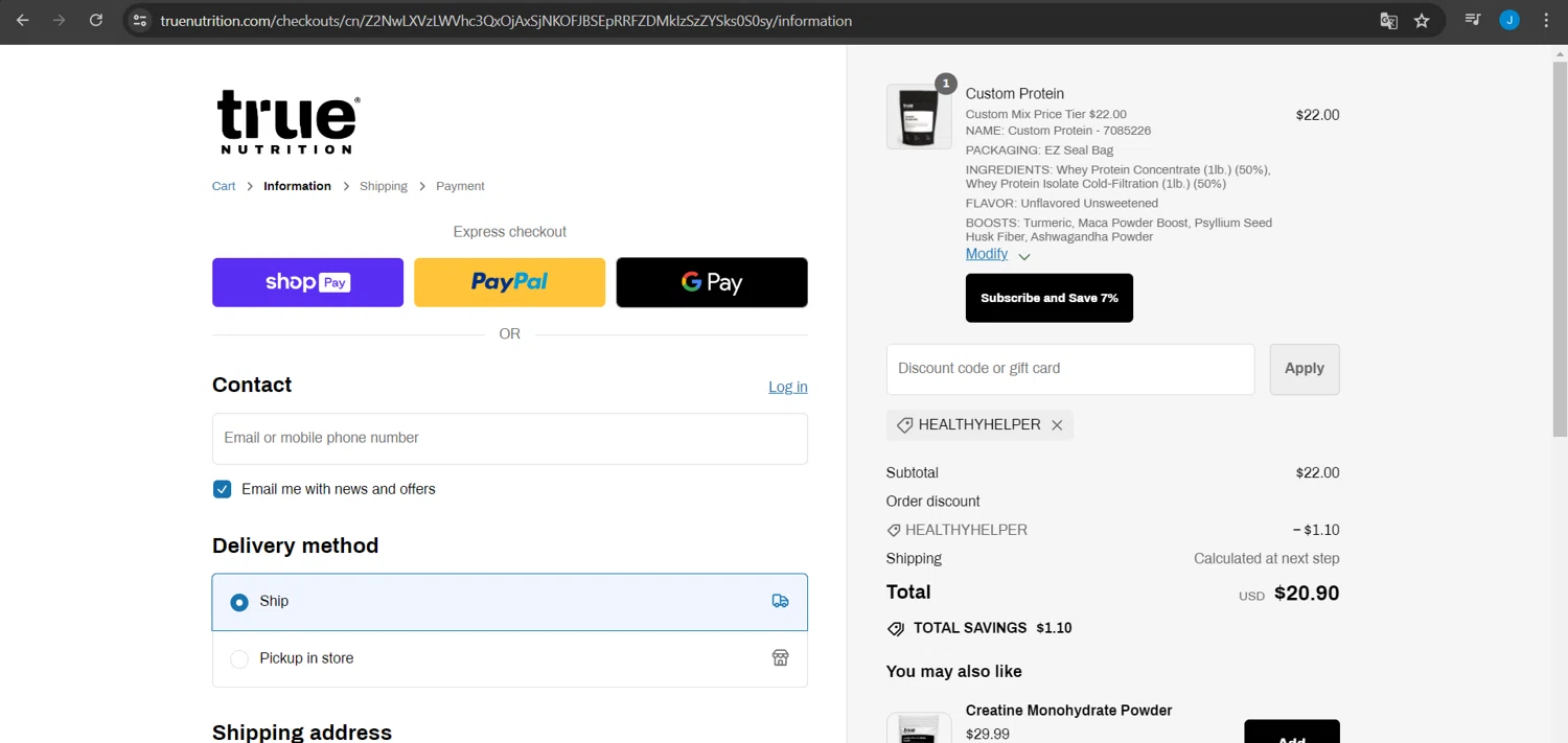 True Nutrition Promo Codes - 10% Off Discount Codes in August 2024 ...