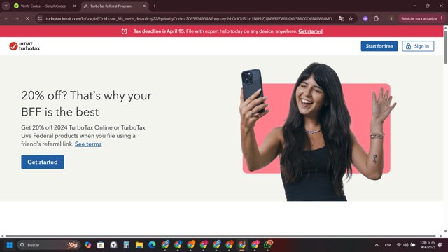 TurboTax Promo Codes (1 Verified) - 20% Off w/Code Aug 2025