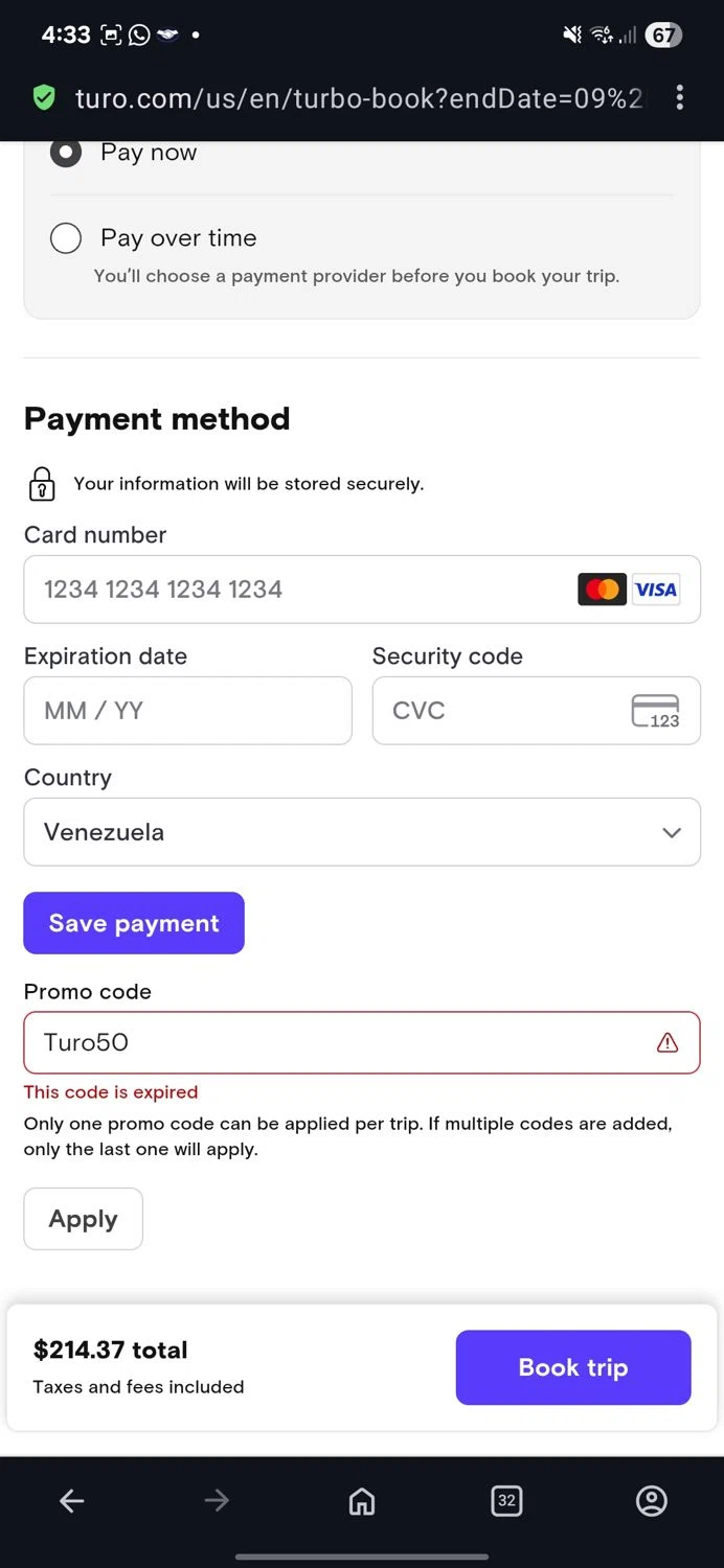 Turo Promo Codes (3 Verified) - 50% Off w/Code Sep 2025