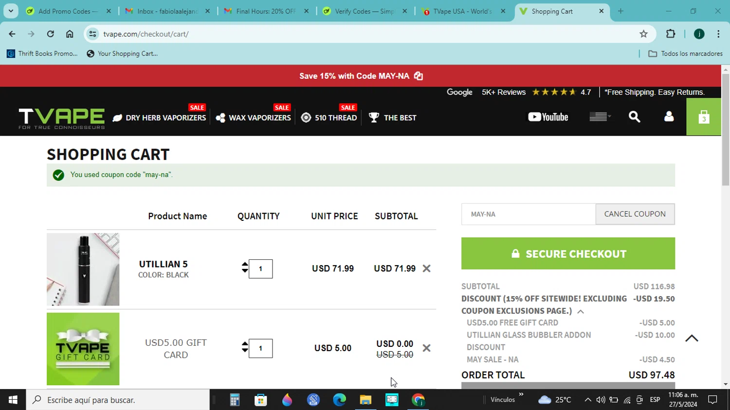 TVape Promo Codes - 5% Off | January 2025