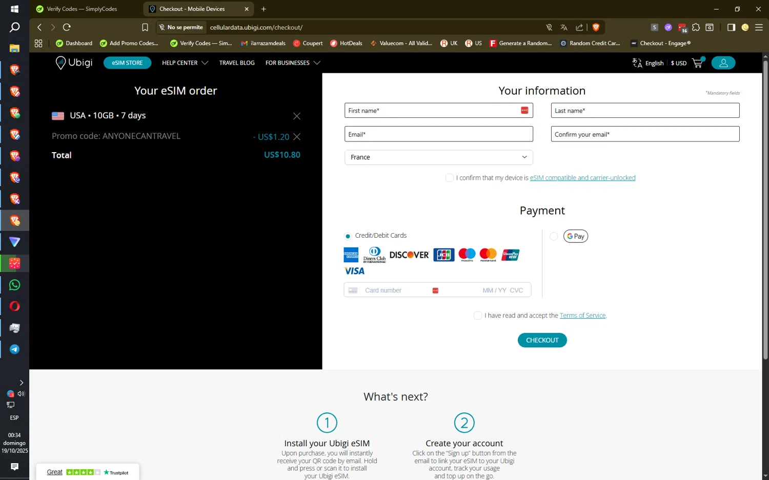 Ubigi eSIM Promo Codes (15 Verified) - 10% Off Nov 2025