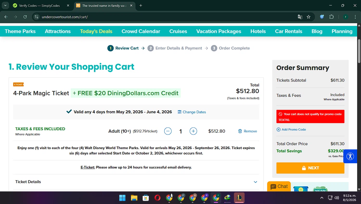 Undercover Tourist Promo Codes - $10 Off May 2026