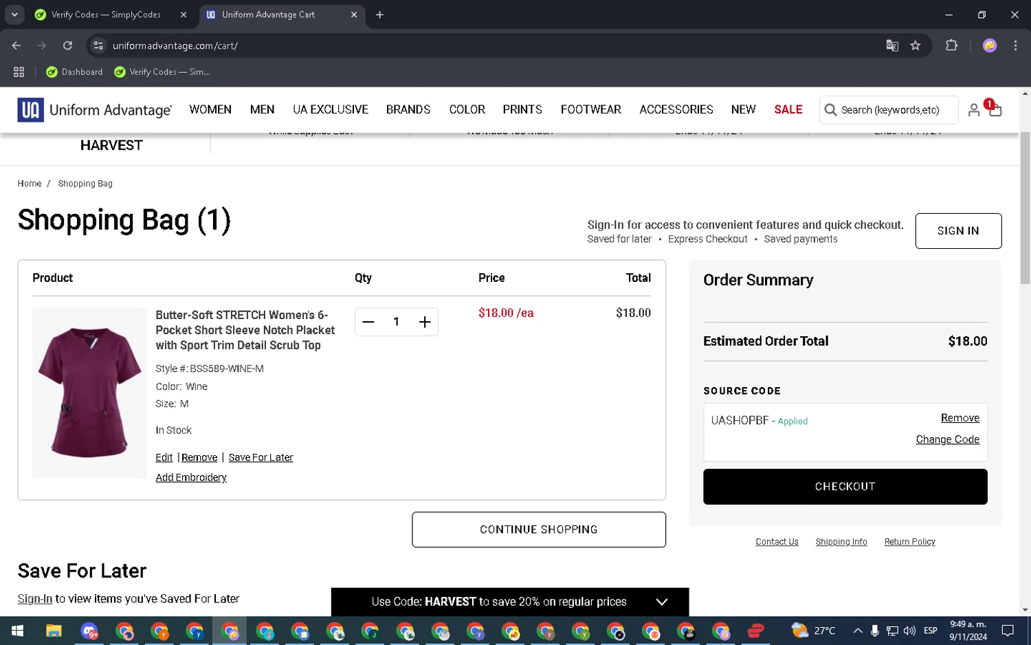 Uniform Advantage Coupon Codes & Black Friday 2024 Deals - 20% Off