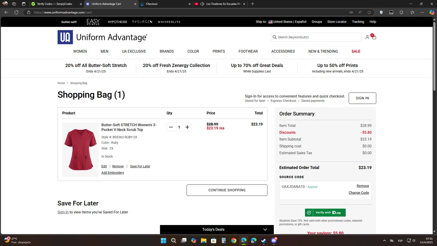 Uniform Advantage Promo Code (9 Verified) - 20% Off May 2025