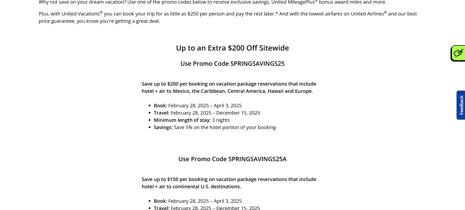 United Airlines Promo Codes (6 Verified) - $200 Off Mar 2025