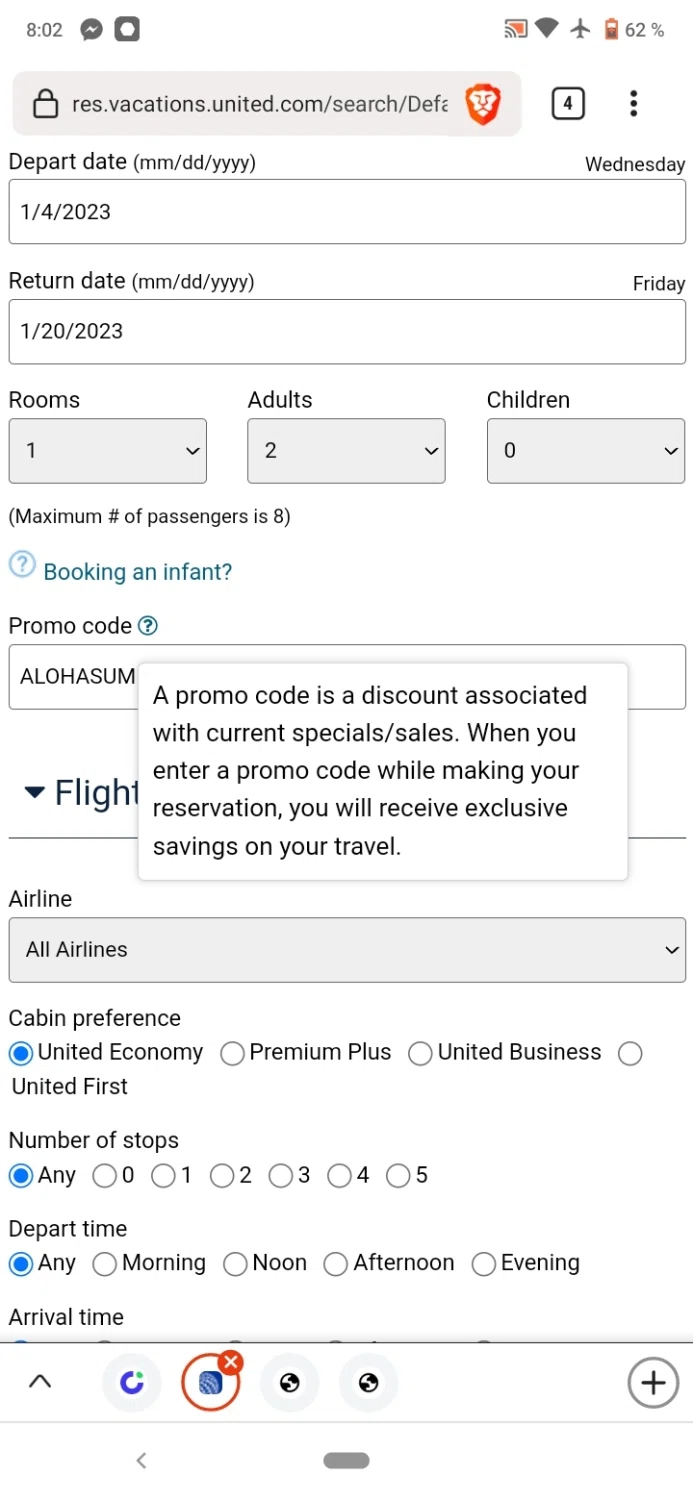 United Vacations Promo Codes - $34 Off | November 2024
