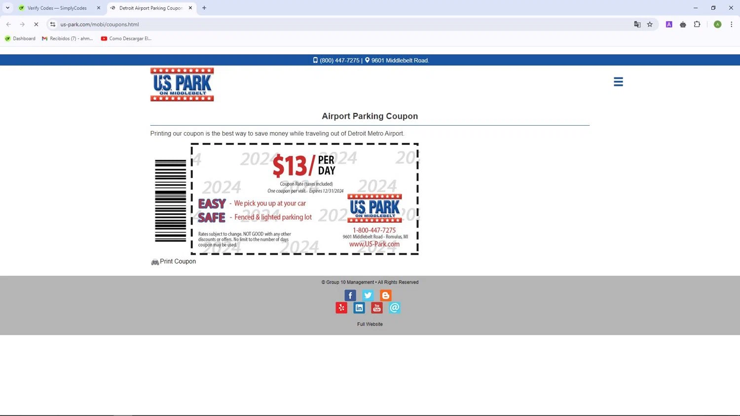 US Park Coupons - $13 Off | September 2024