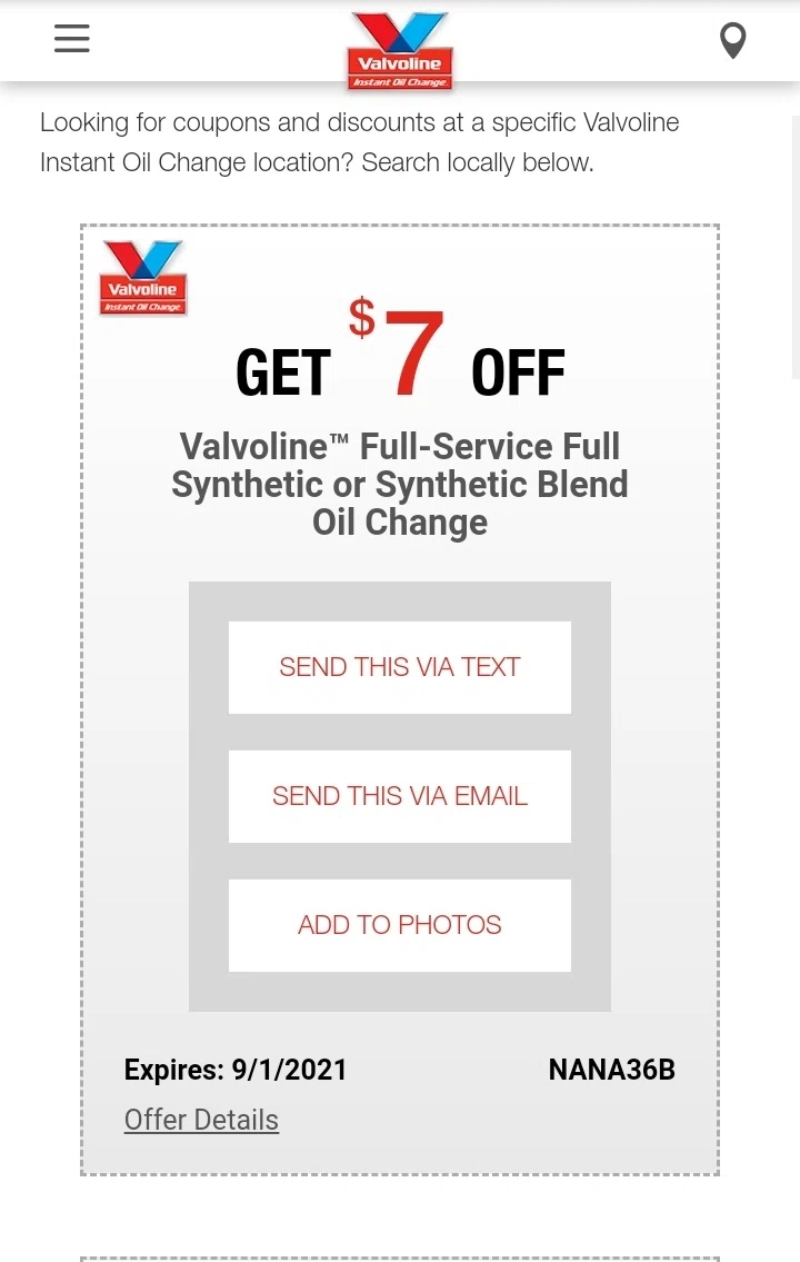 Valvoline Instant Oil Change Coupons - 15% Off | September 2024