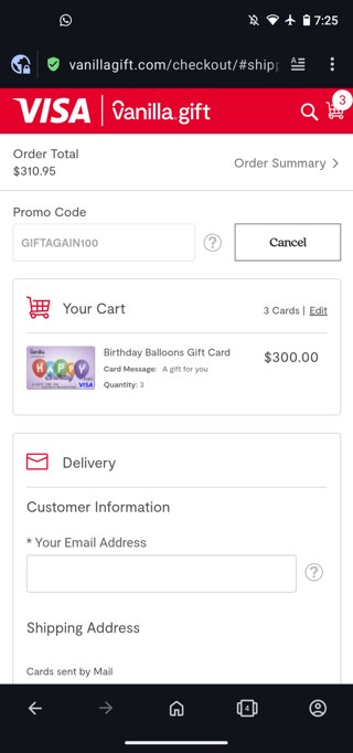 Vanilla Gift Promo Codes - up to 99% Off | November 2024