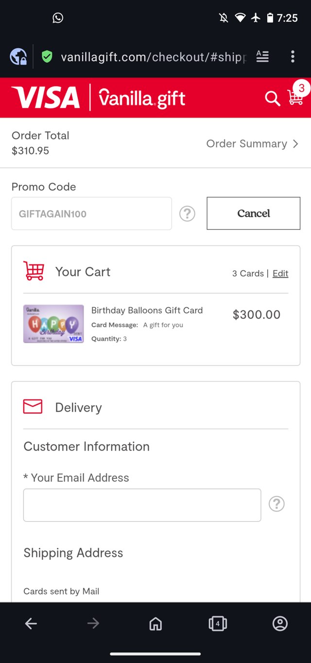 Vanilla Gift Promo Codes - up to 99% Off | November 2024