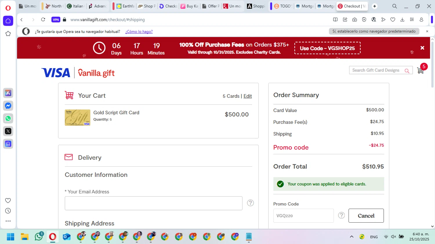 Vanilla Gift Promo Codes - 5% Off (8 Verified) Dec 2025