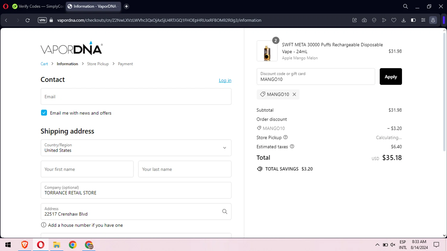 VaporDNA Coupons - 10% Off Discount Codes in August 2024 | SimplyCodes
